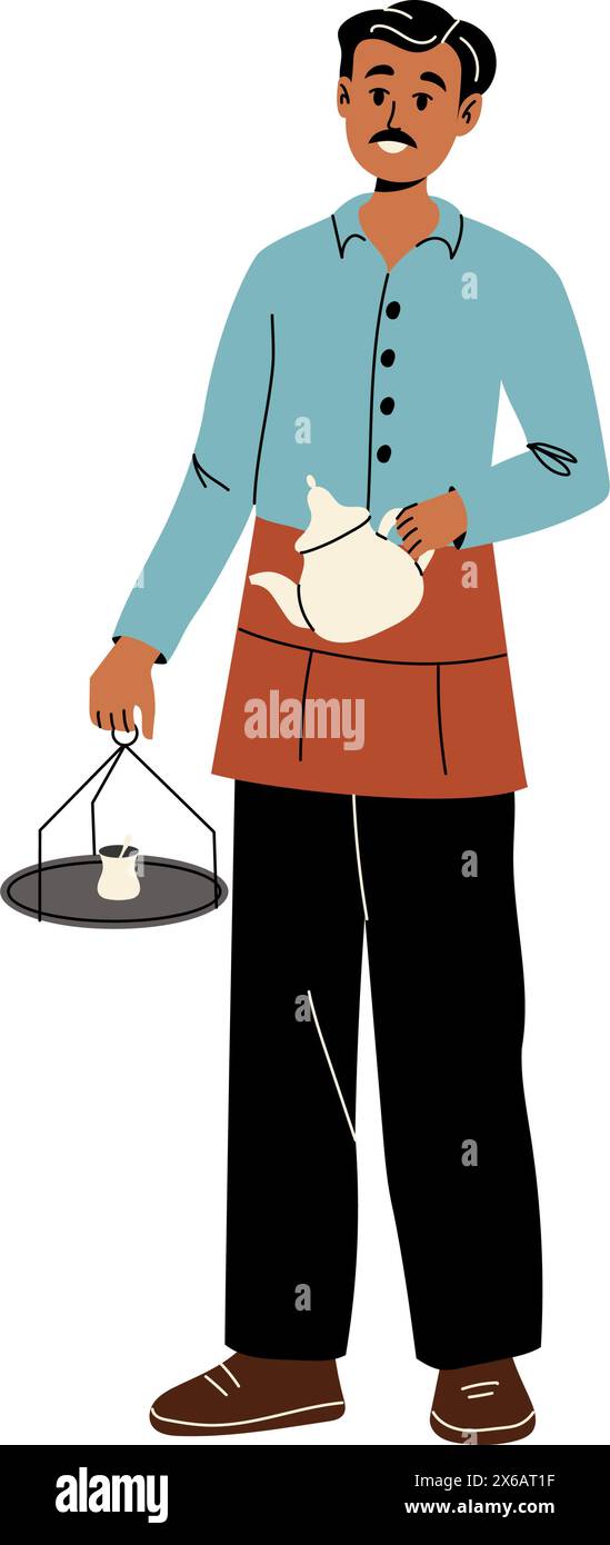Tea peddler character. Isolated vector illustration Stock Vector Image ...