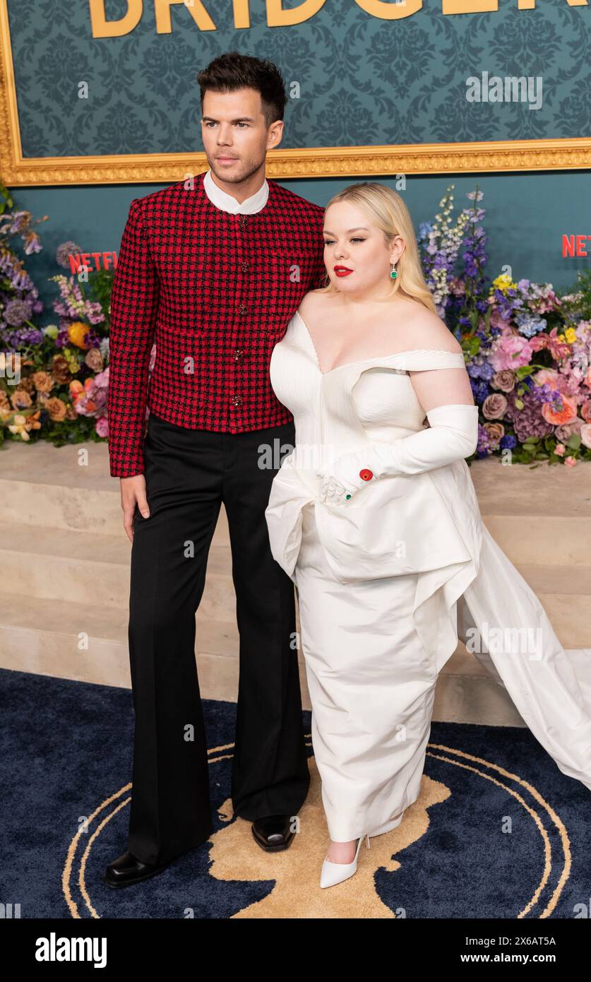 Luke Newton and Nicola Coughlan wearing dress by Danielle Frankel ...