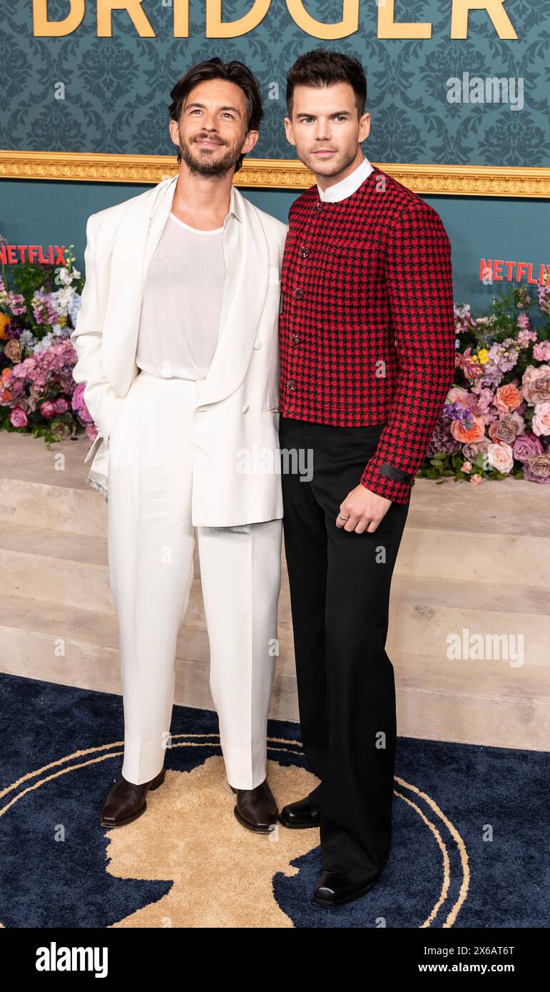 Jonathan Bailey and Luke Newton attend Netflix Bridgerton season 3 ...