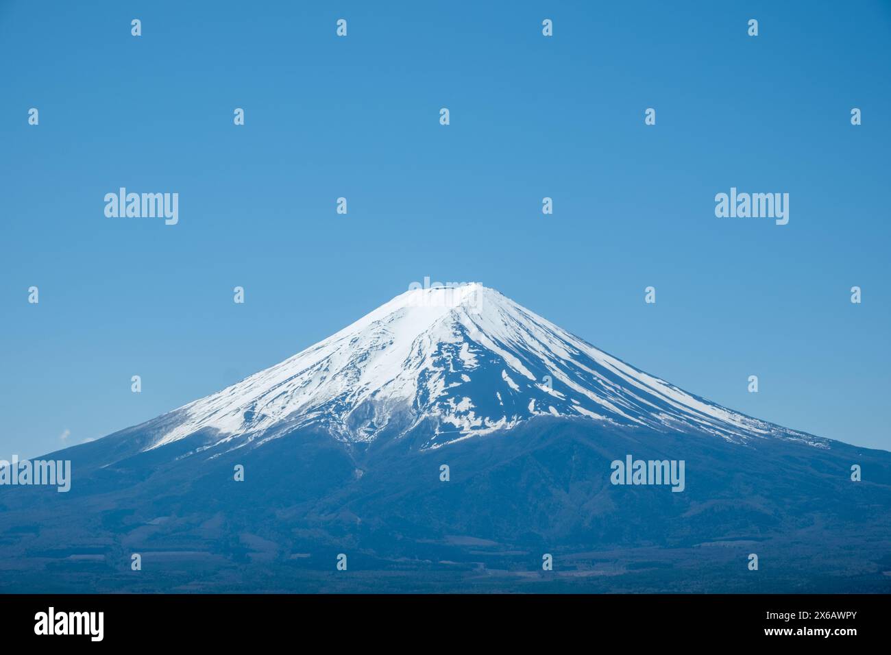 Fuji Mountain in Japan, snow capped peak, view from observatory deck ...