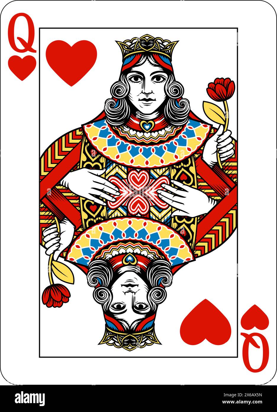 Cartoon Queen Of Hearts Card