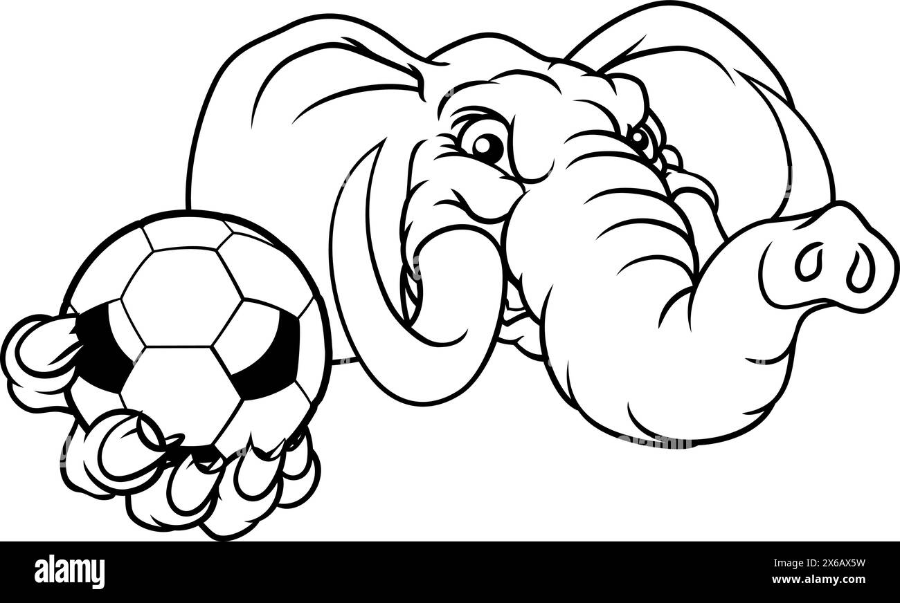 Elephant Soccer Football Ball Sports Mascot Stock Vector Image & Art ...