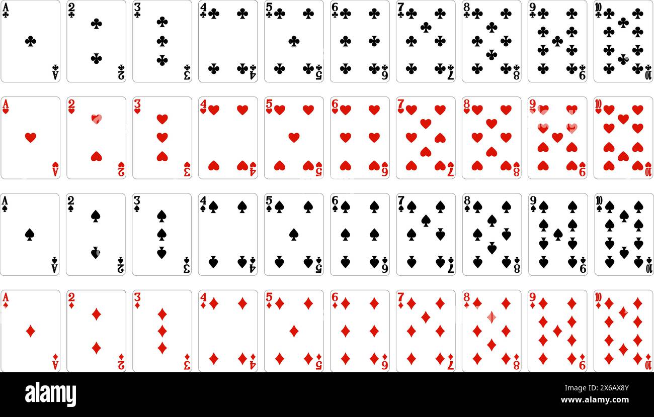 Number Cards Design from Deck of Playing Cards Stock Vector Image & Art ...