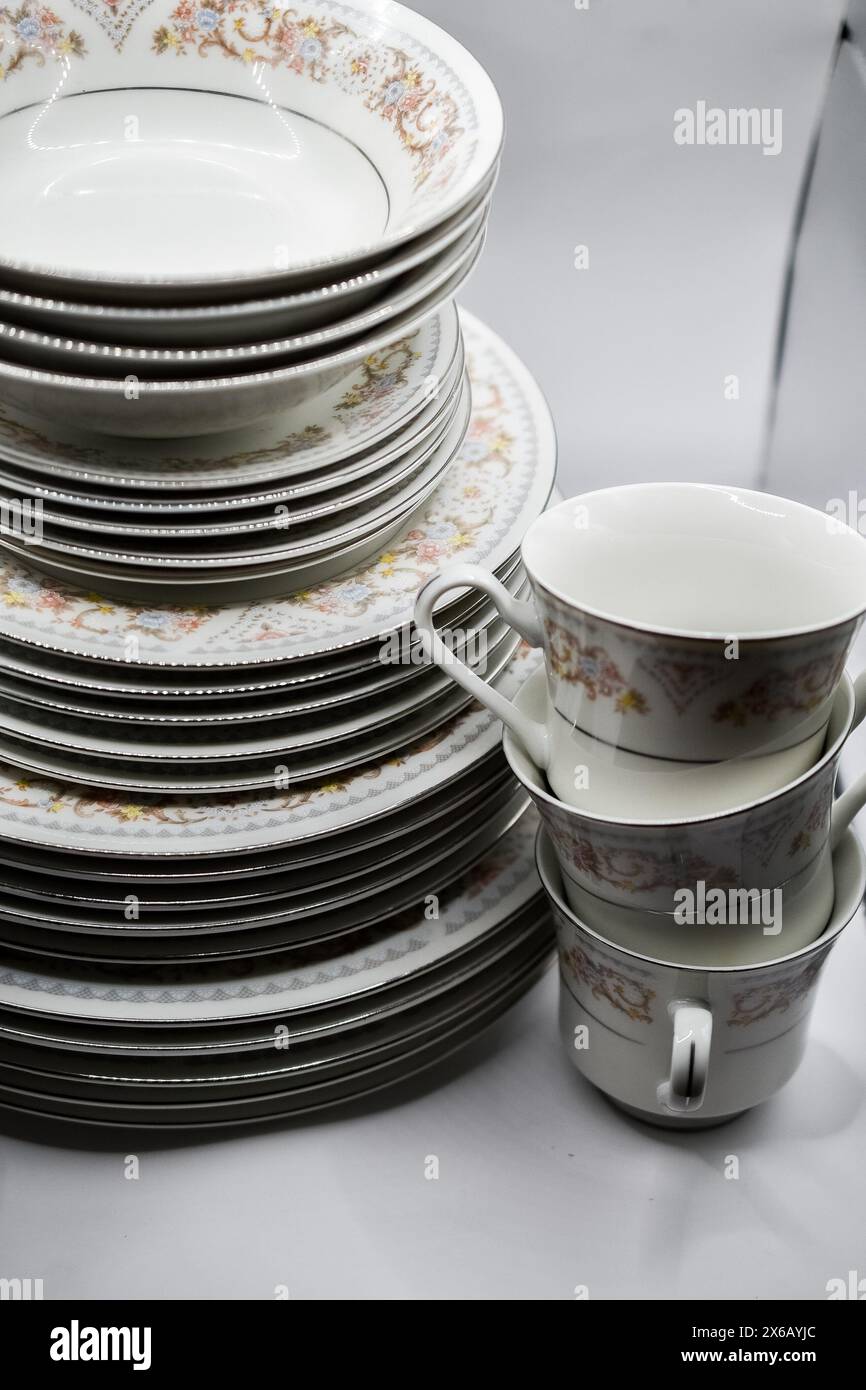 antique porcelain tea service set Stock Photo - Alamy