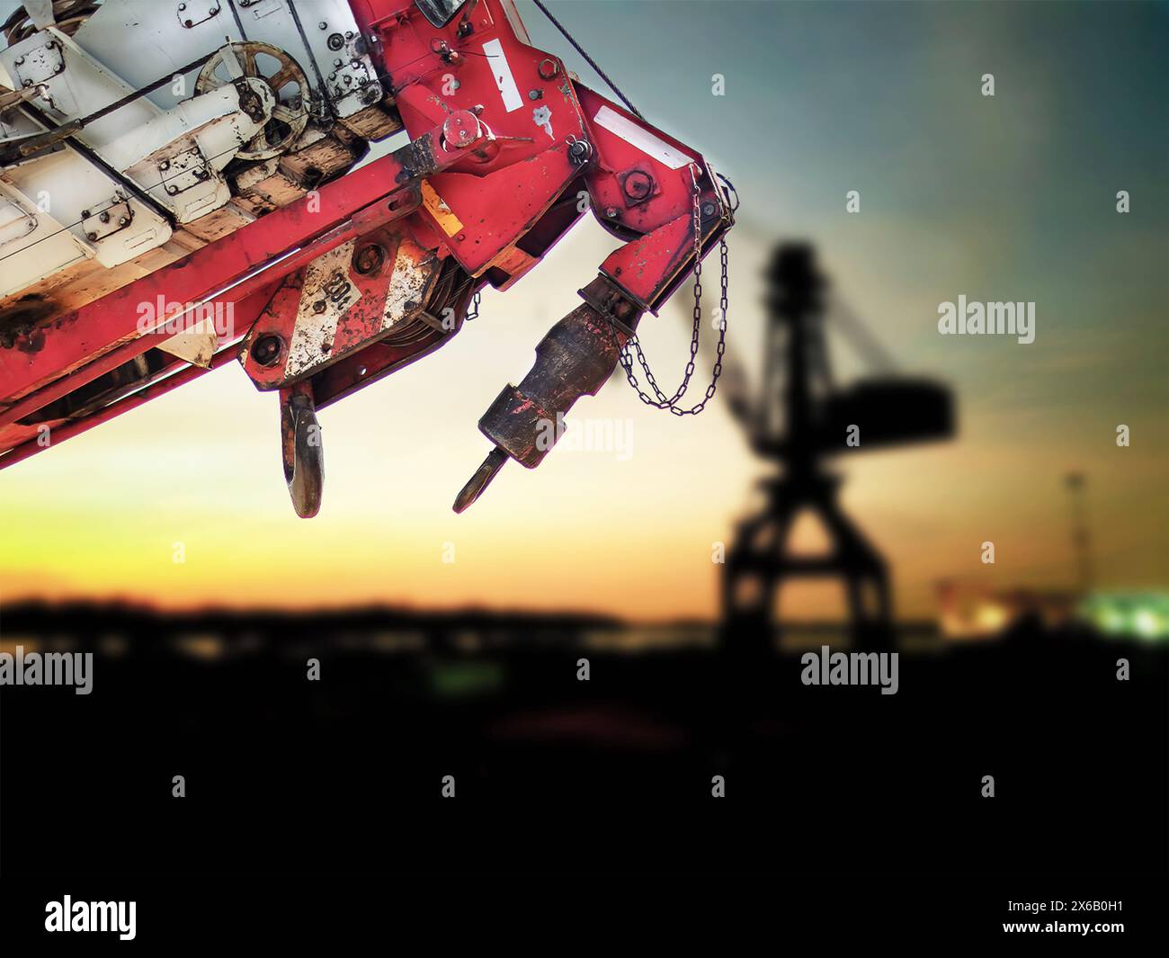 check mobile crane Check the crane safety system. at the end of the ...