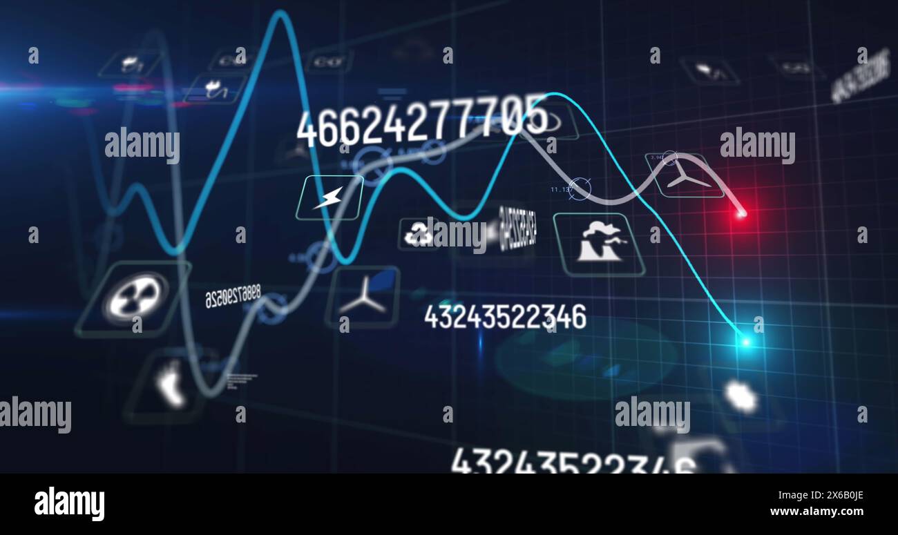 Animation numbers icons over grid hi-res stock photography and images ...