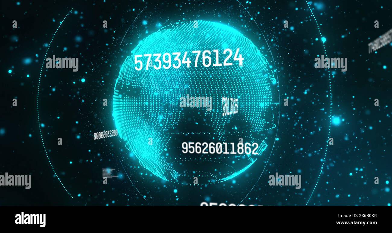 Animation globe numbers network connections hi-res stock photography ...