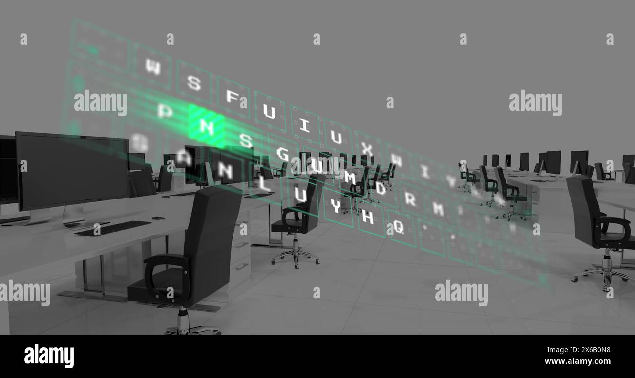 Animation digital keyboard over office hi-res stock photography and ...