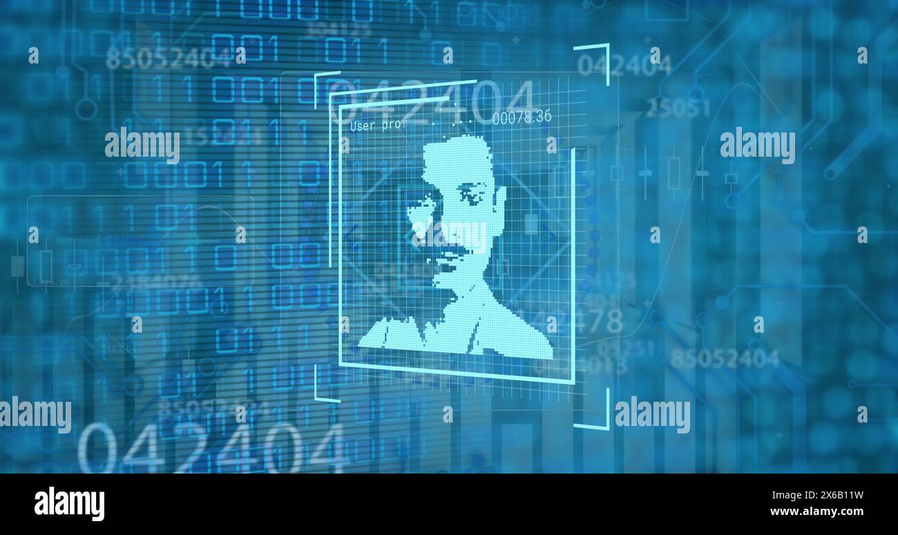 Image of digital interface over data processing Stock Photo - Alamy