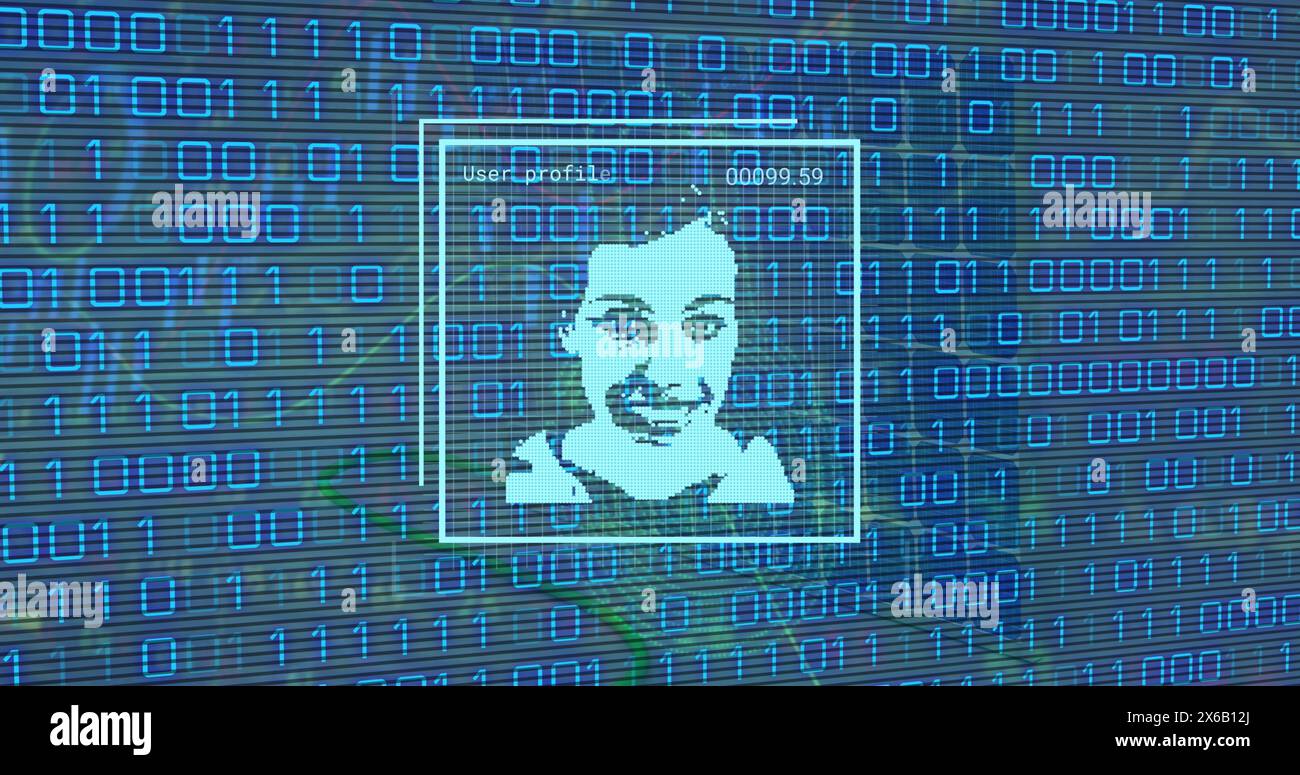 Image of digital interface over data processing Stock Photo - Alamy