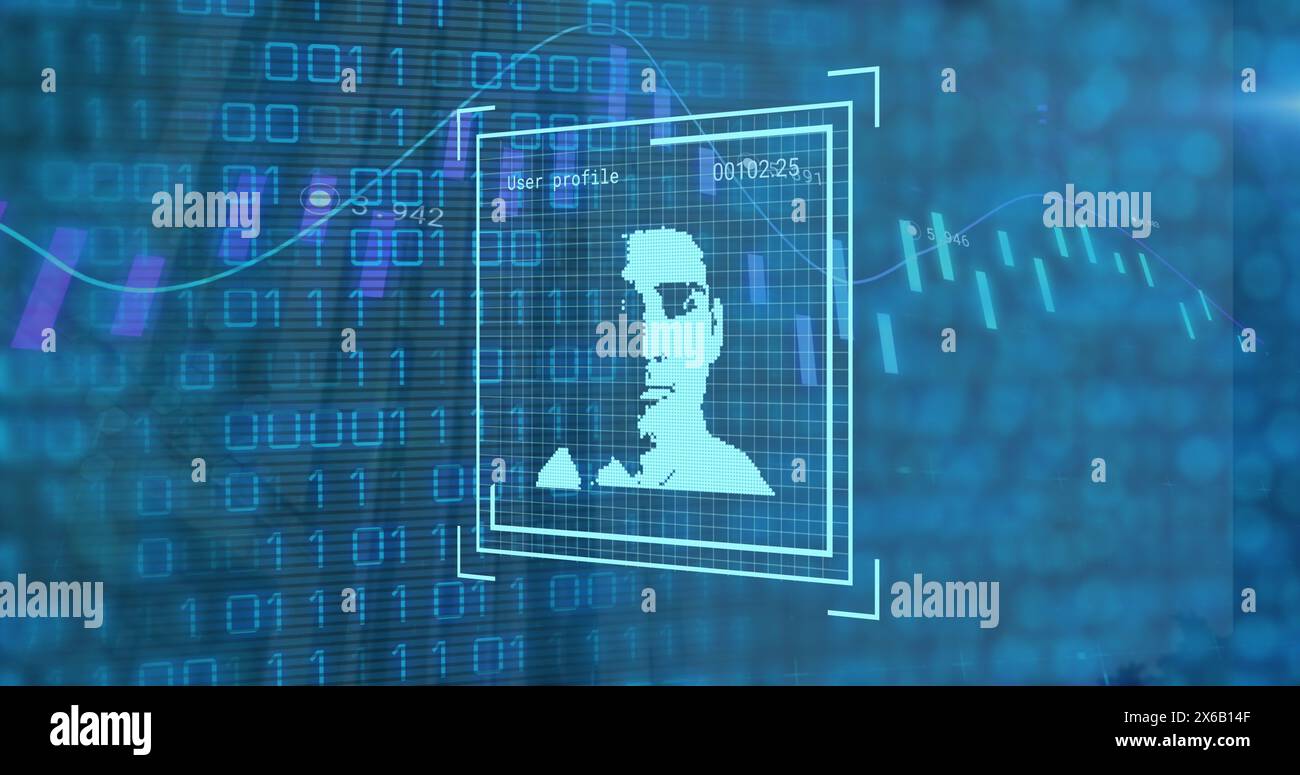 Image of digital interface over data processing Stock Photo - Alamy