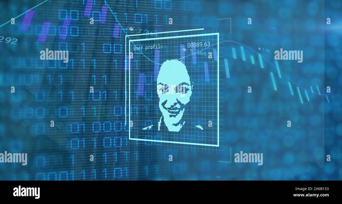 Image of digital interface over data processing Stock Photo - Alamy