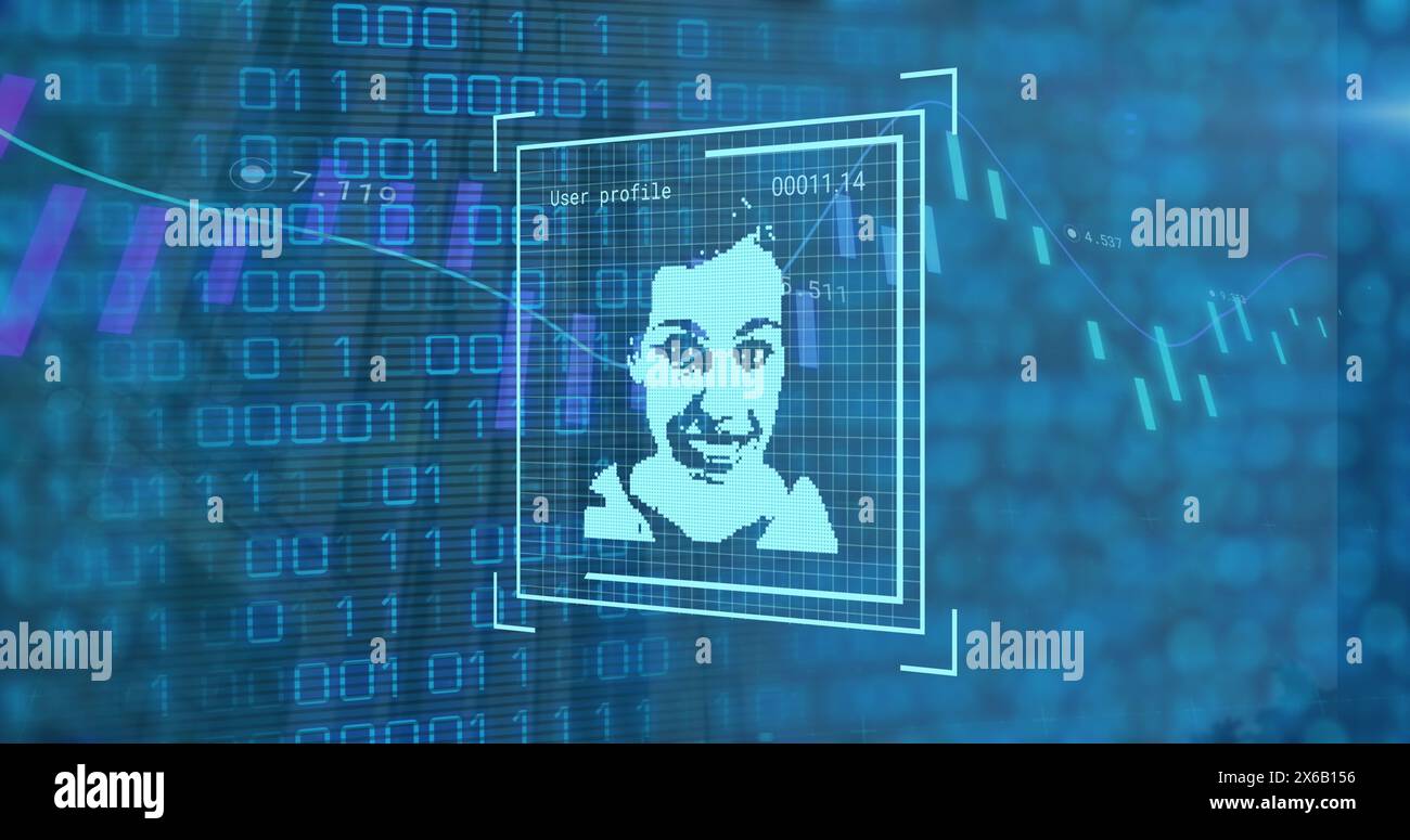 Image of digital interface over data processing Stock Photo - Alamy