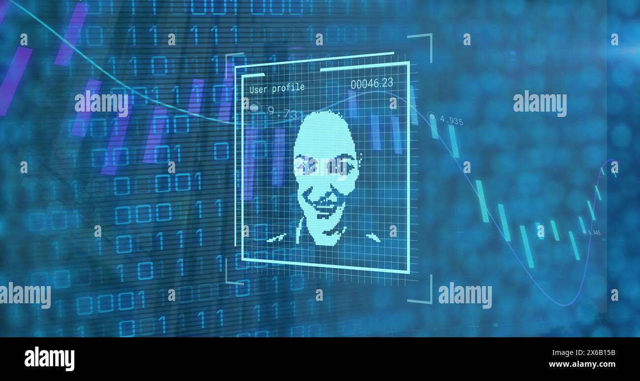 Image of digital interface over data processing Stock Photo - Alamy