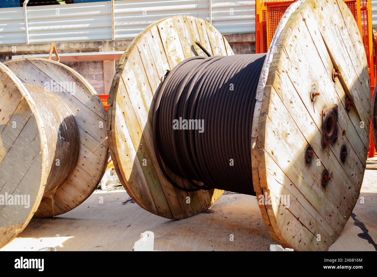 the sling inside machine sling drum are tangle and misaling Stock Photo ...