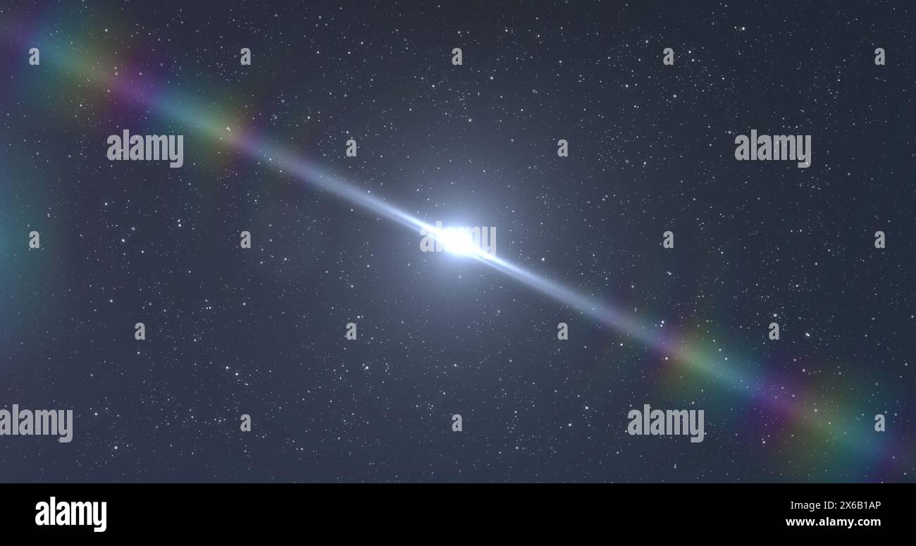 Image of glowing lights over night sky with stars Stock Photo - Alamy