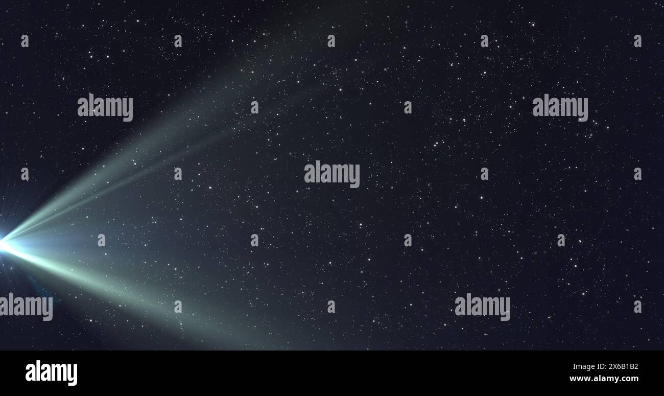 Image of glowing lights over night sky with stars Stock Photo - Alamy
