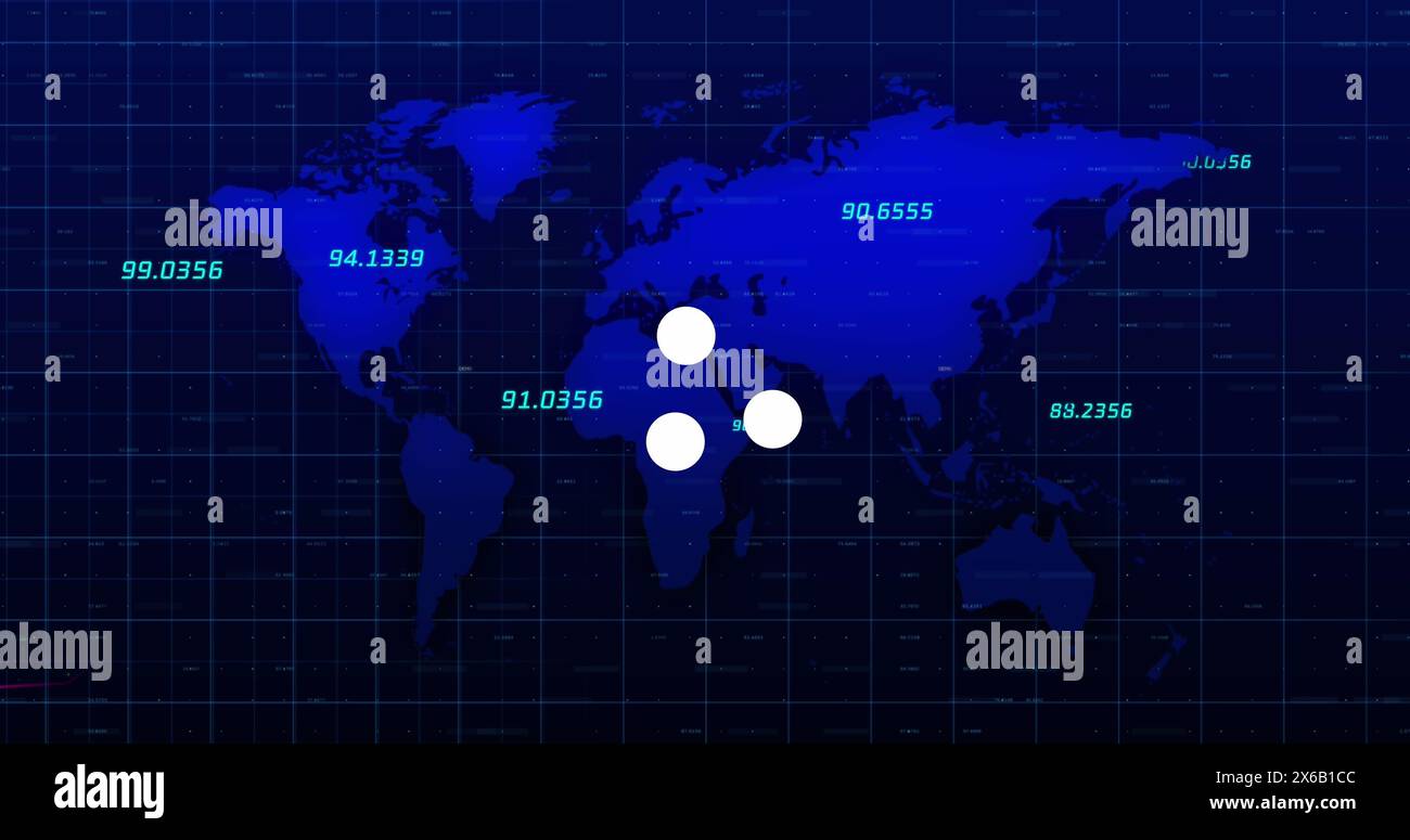 Animation white spots over data hi-res stock photography and images - Alamy