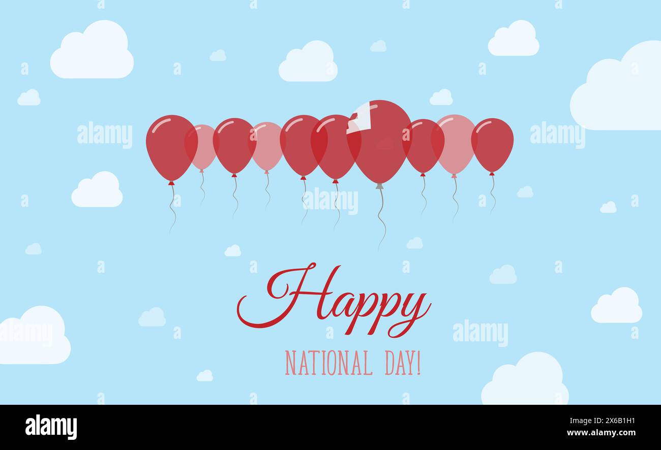 Tonga Independence Day Sparkling Patriotic Poster. Row of Balloons in ...