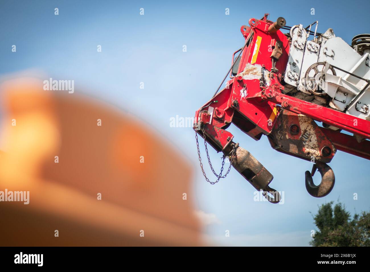 check mobile crane Check the crane safety system. at the end of the ...