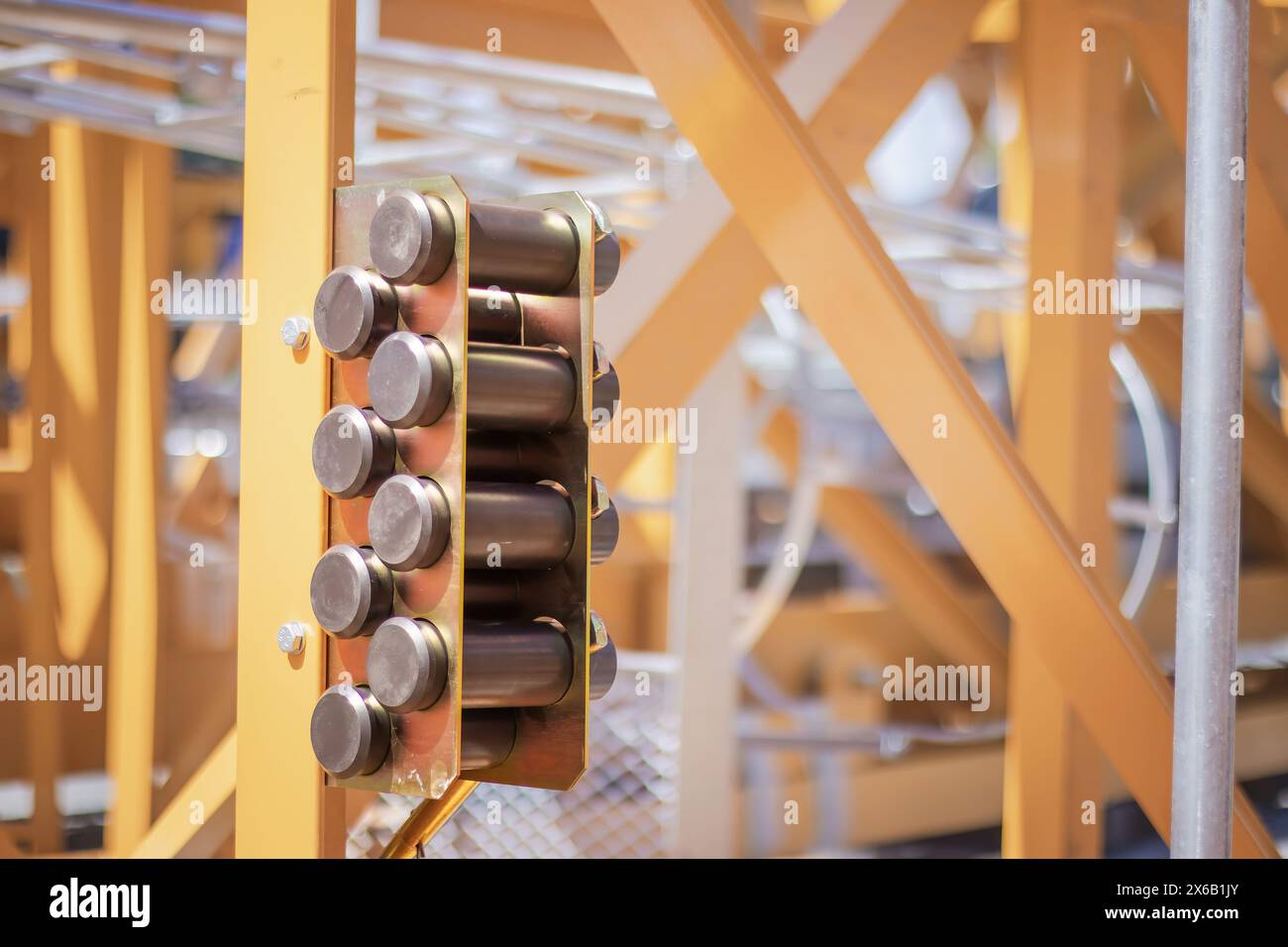 mast section of tower crane there are safety pins for lock. this is ...