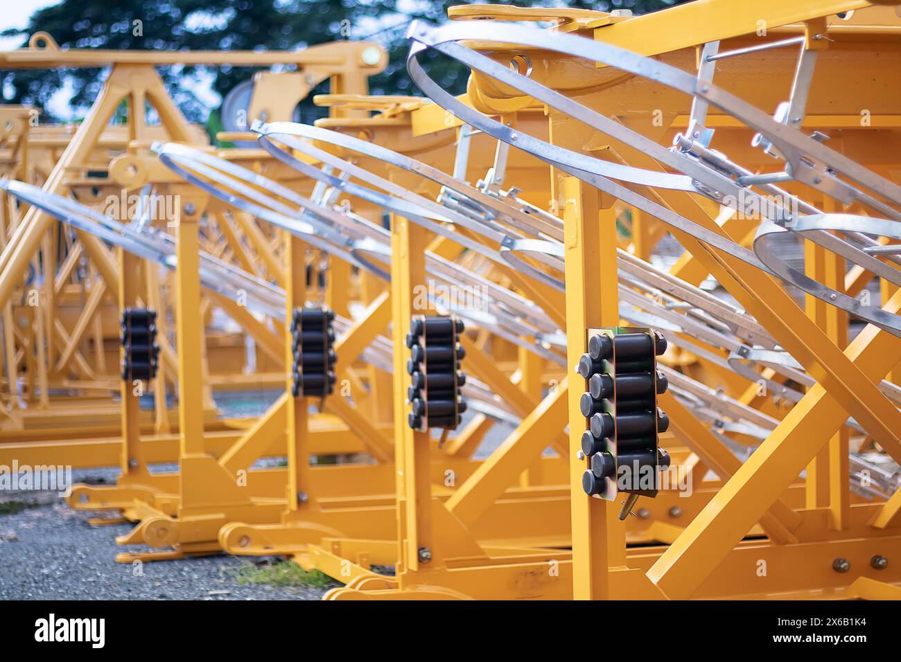 mast section of tower crane there are safety pins for lock. this is ...