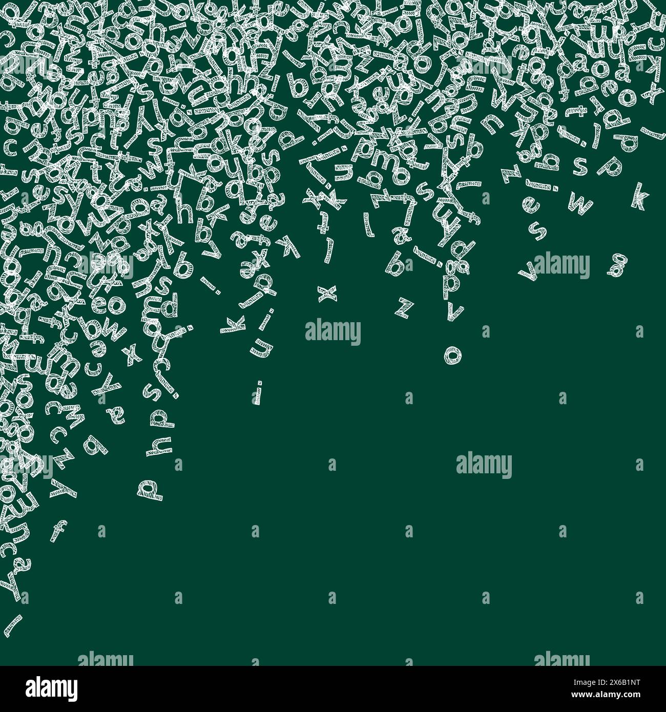 Scattered letters of latin alphabet. Colorful childish floating ...