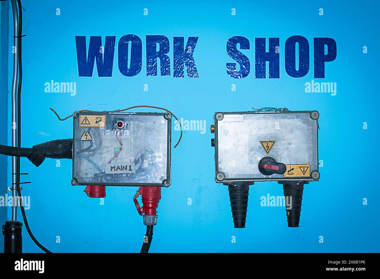 breaker all of the workshop for control some power to test system of ...