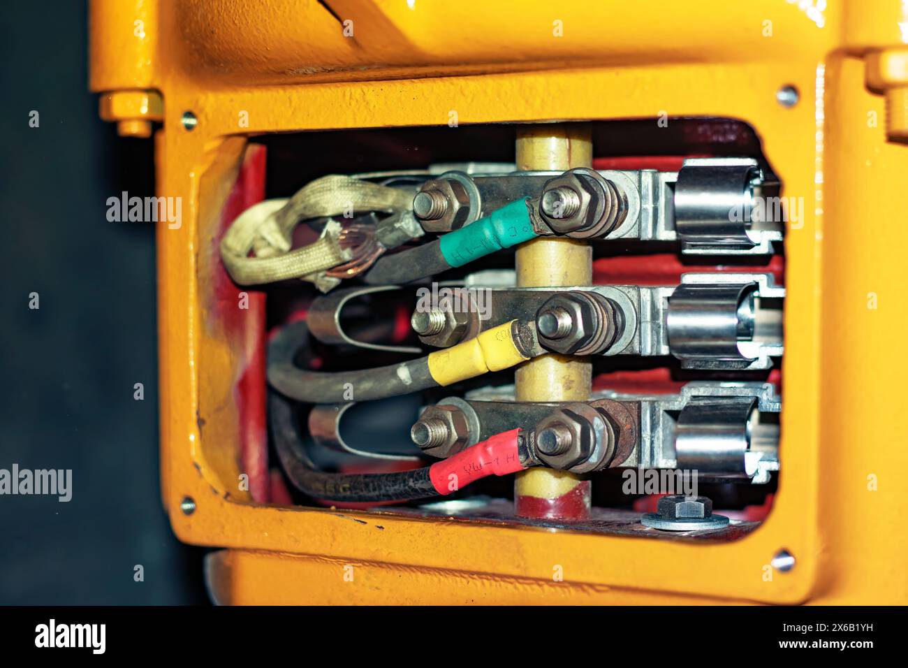 slip ring of motor tower crane it opened for maintenance Stock Photo ...