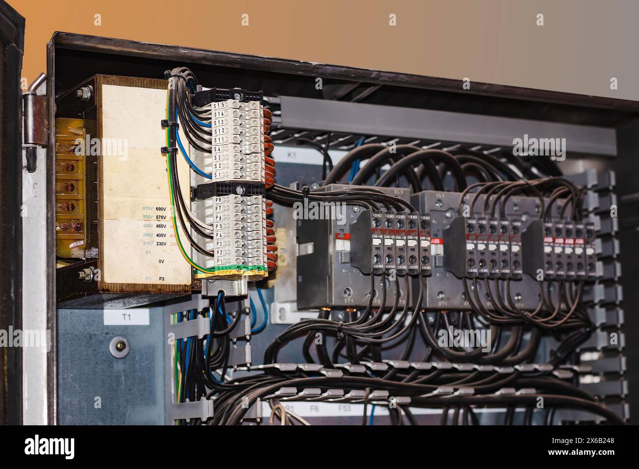 the transformer of elevator systems in the control panel for the source ...