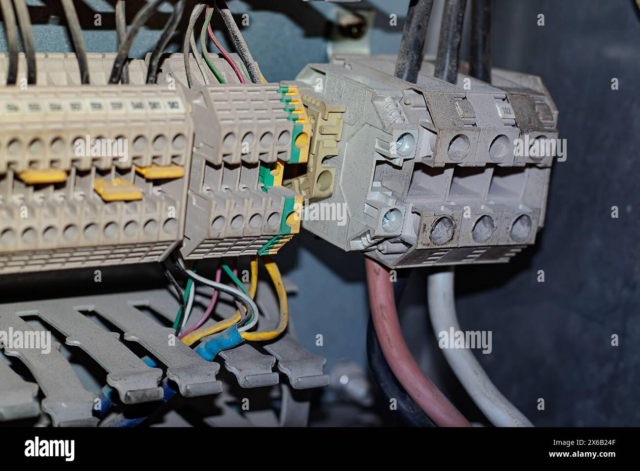 about the earth ground connection inside power panel box Stock Photo ...