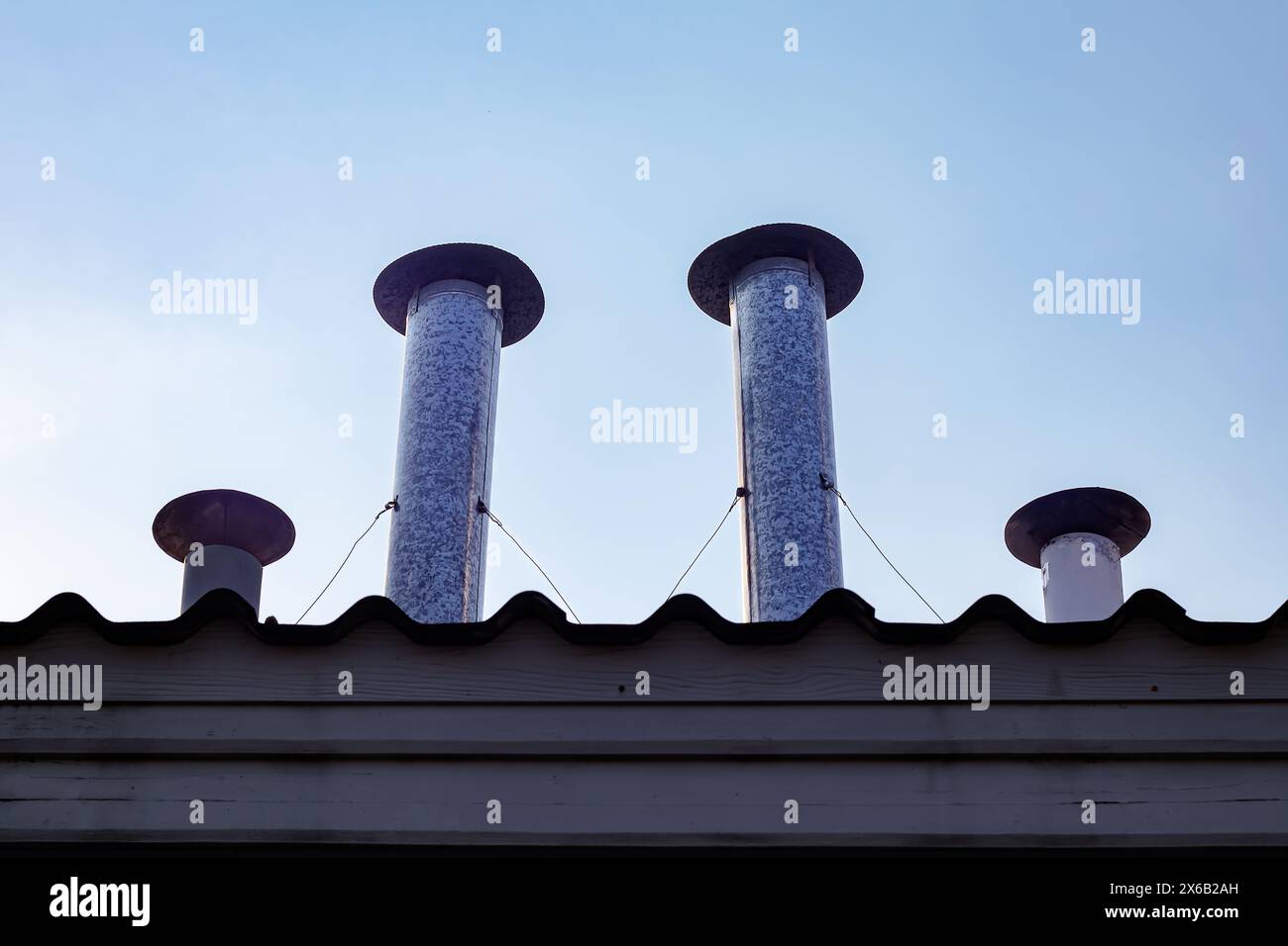 Chimneys for cooking in a power plant Stock Photo - Alamy