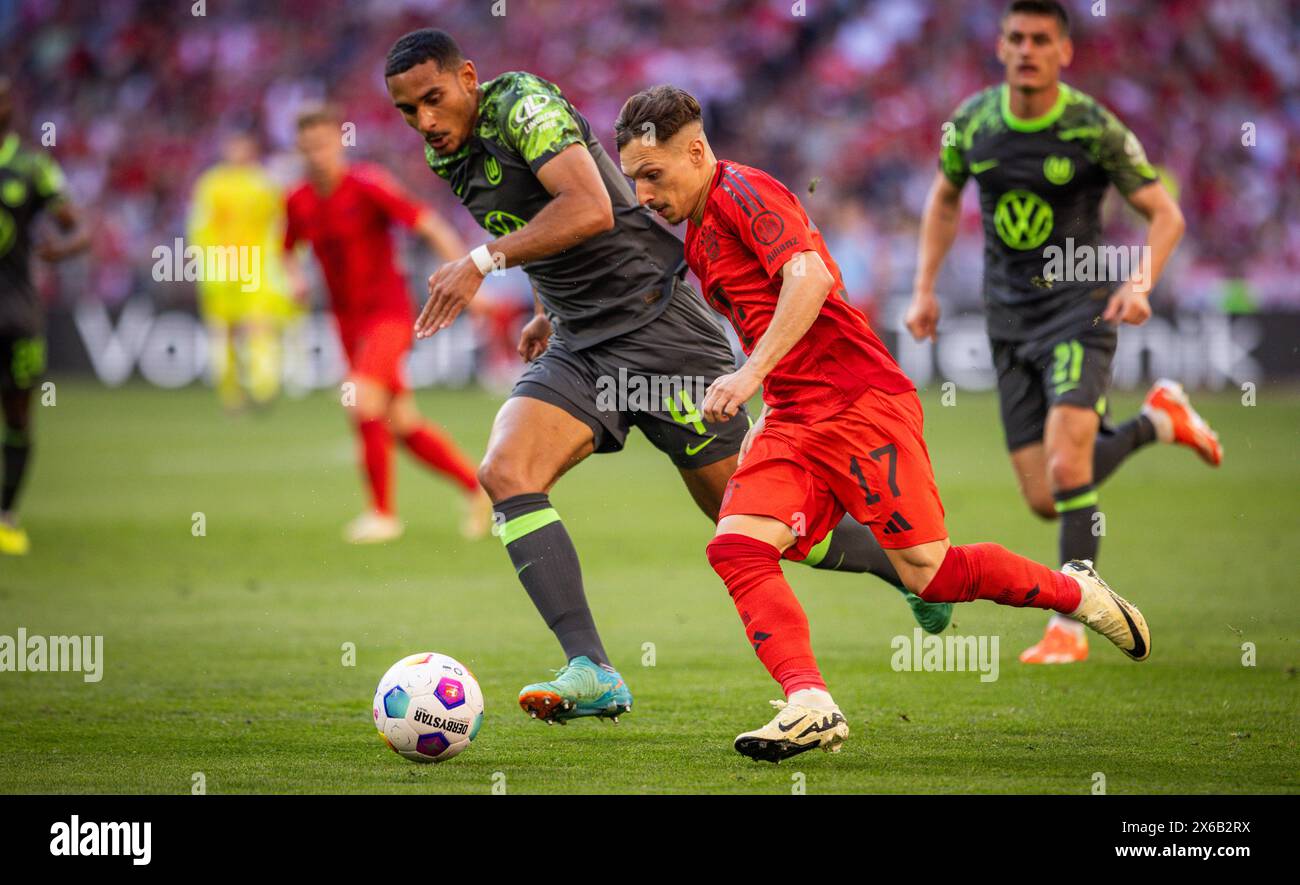 Munich, Germany.12th Mai 2024. Bryan Zaragoza (Muenchen) Maxence ...