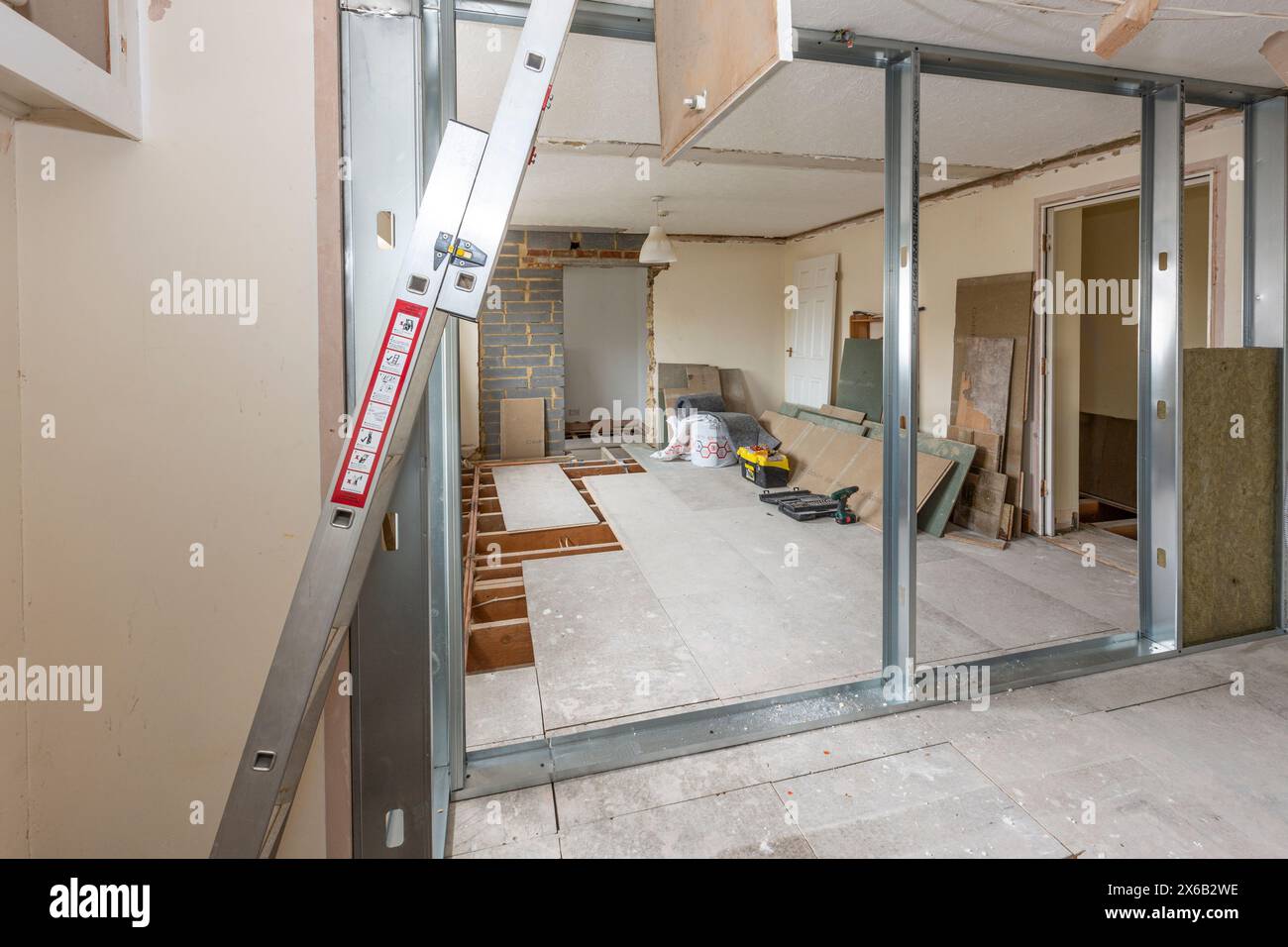 Rooms in a house being developed and modernised Stock Photo - Alamy