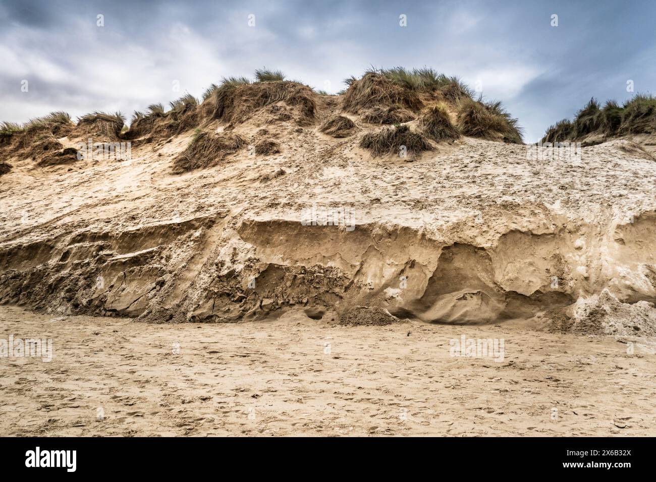 Erosion damage to the Crantock Dune system caused by a high tide in ...