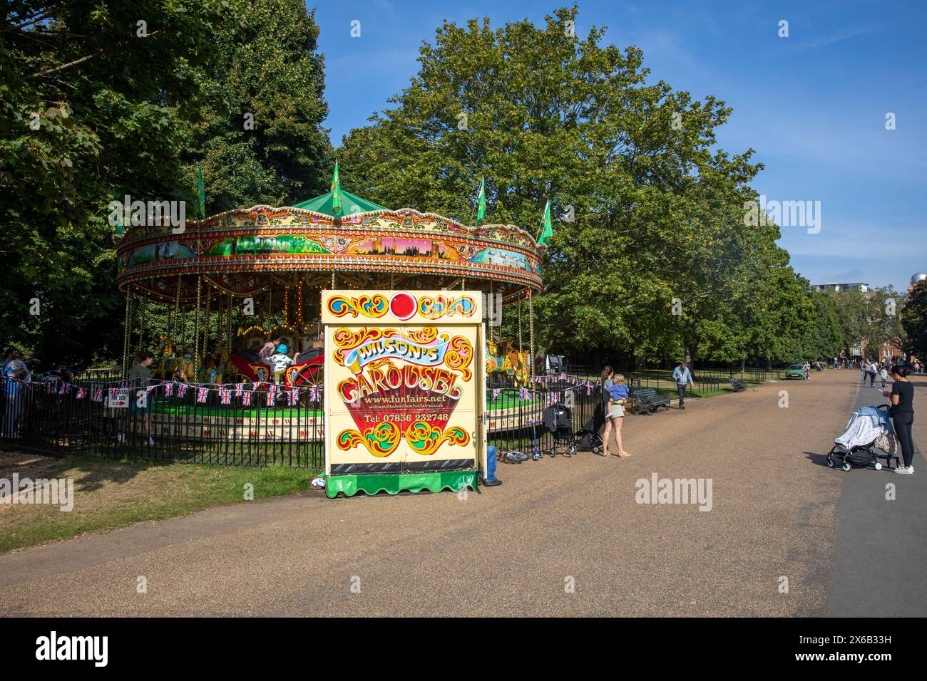 Kensington Gardens London,Wilsons funfairs carousel amusement rides on ...