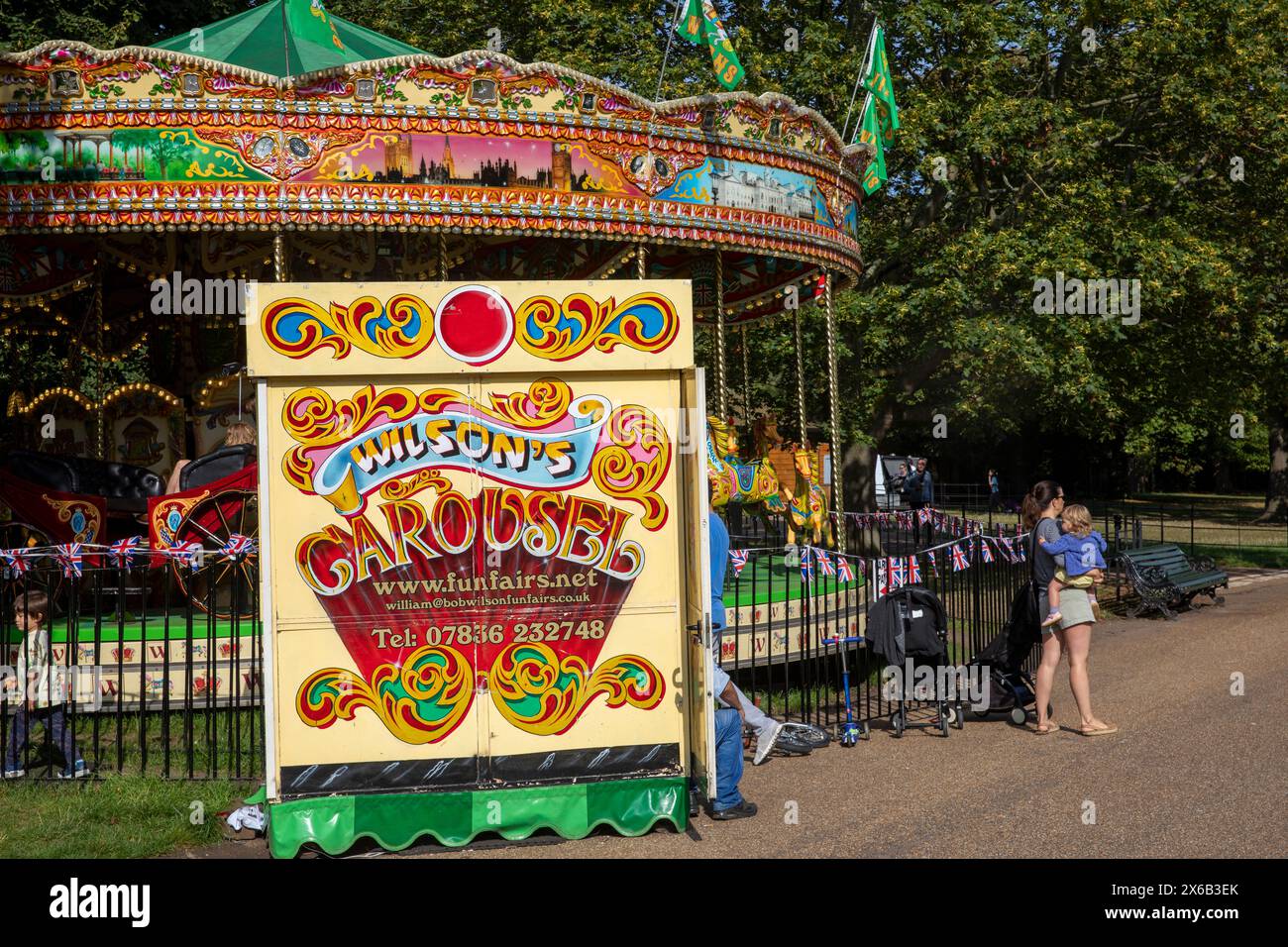 Kensington Gardens London,Wilsons funfairs carousel amusement rides on ...