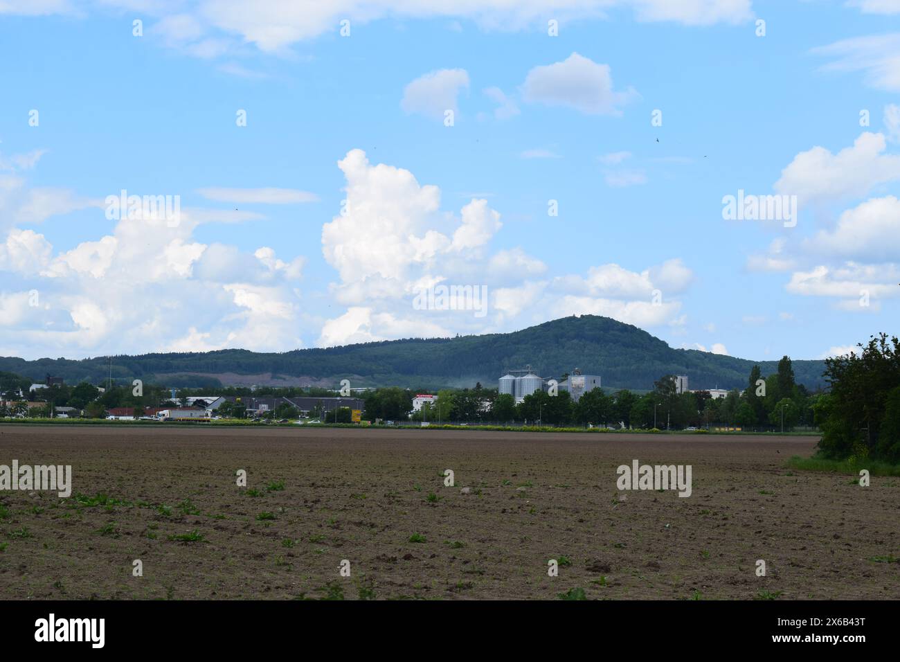 volcano hills above Mendig in the Eifel Stock Photo - Alamy