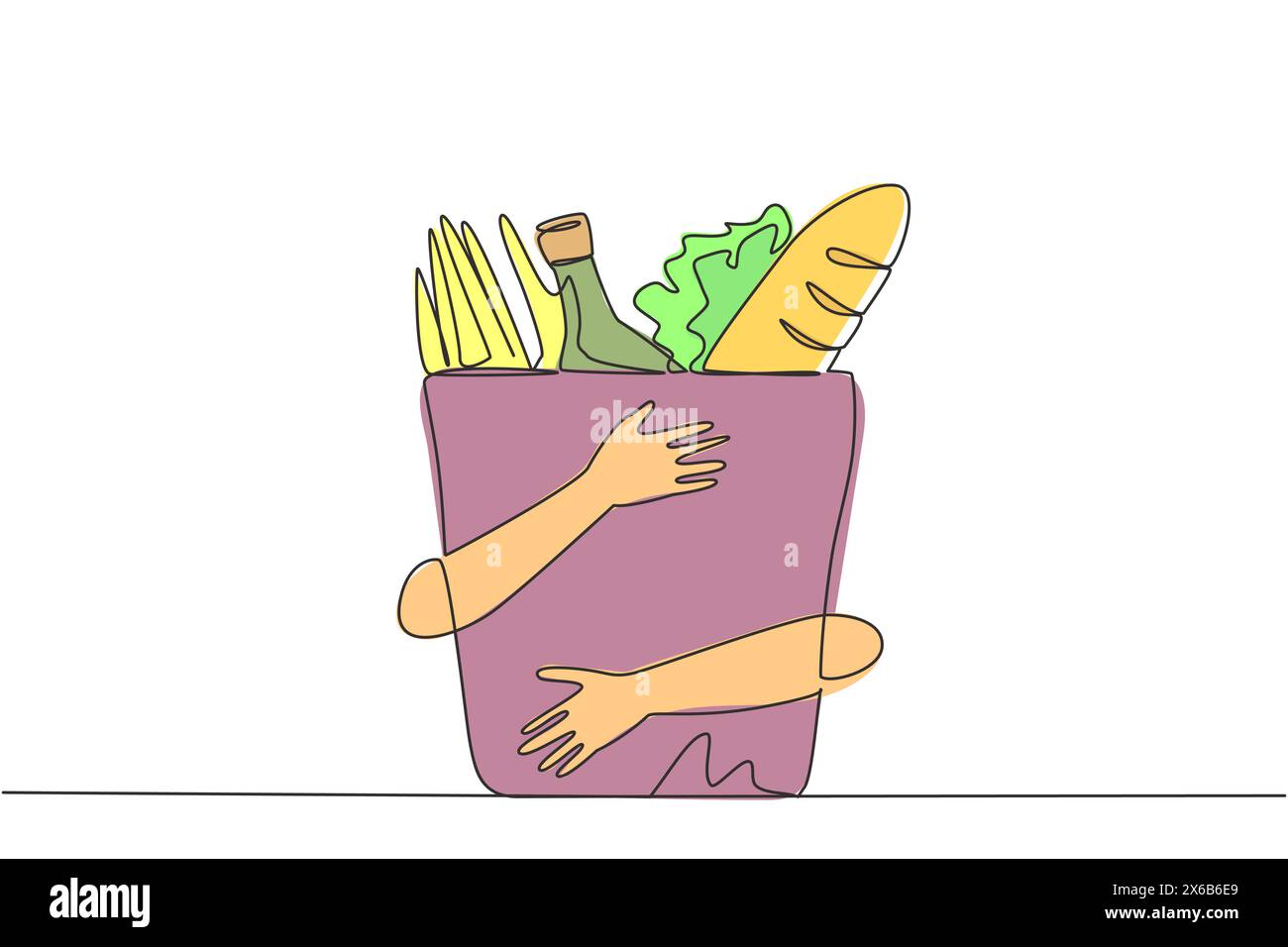 Grocery bag simple vector hi-res stock photography and images - Alamy