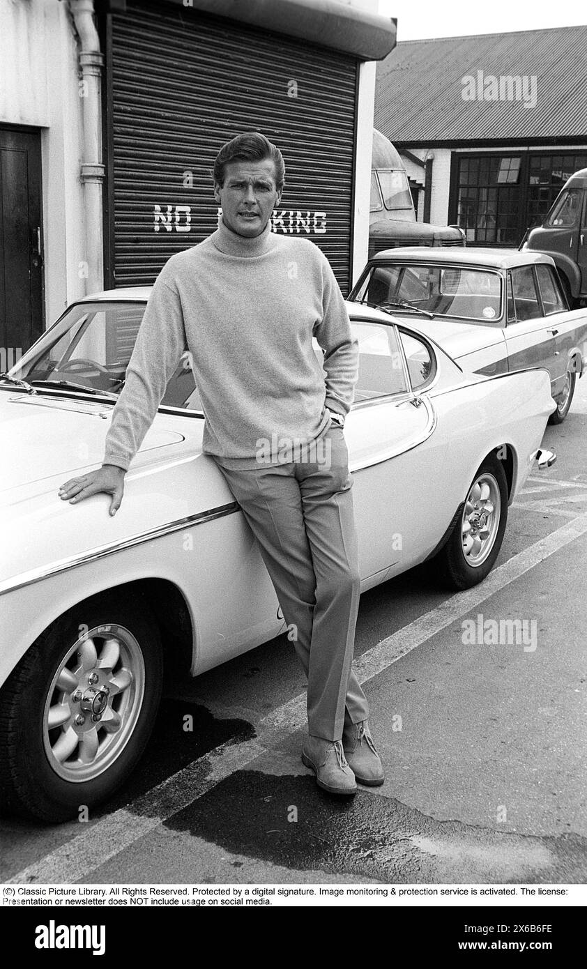 Sir Roger Moore , 1927-2017 during the filming of the tv-series The ...