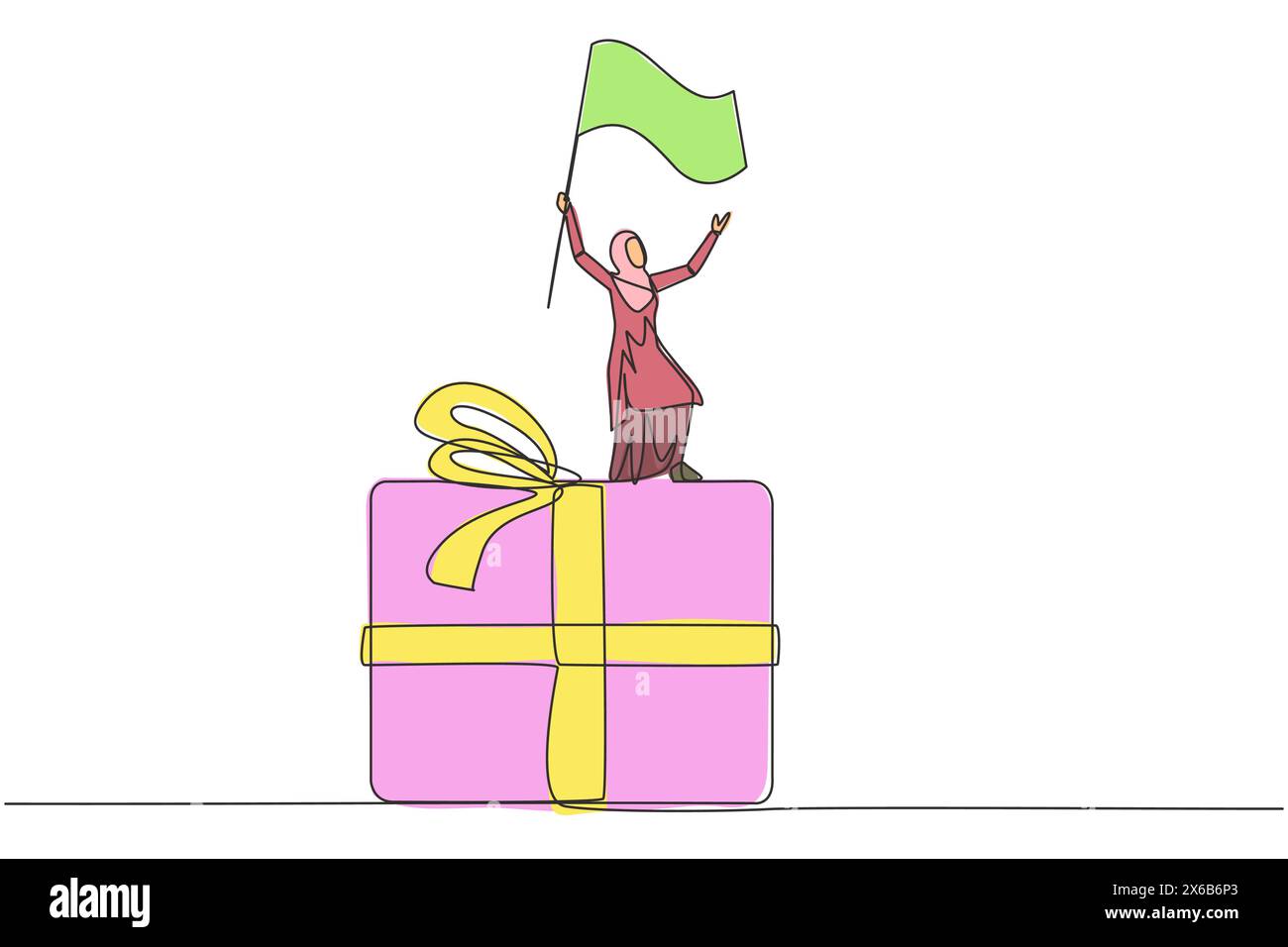 Woman raising box Stock Vector Images - Alamy