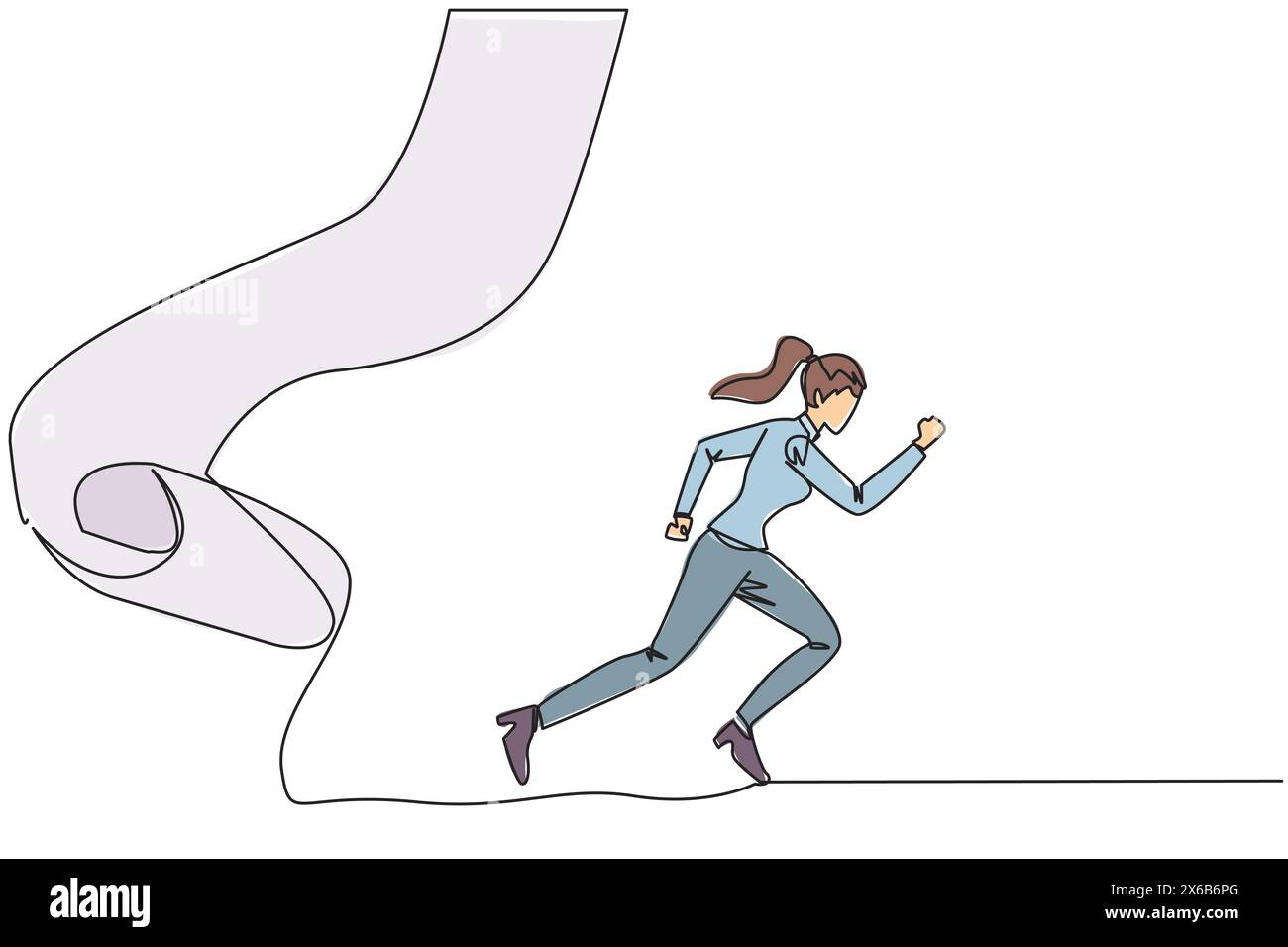 Woman looking away and running Stock Vector Images - Alamy