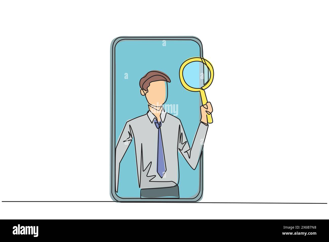 Businessman working big screen on Stock Vector Images - Alamy