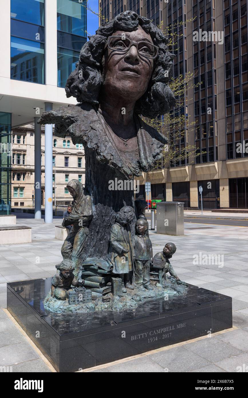 Betty Campbell statue in Central Square, Cardiff, Wales Stock Photo - Alamy