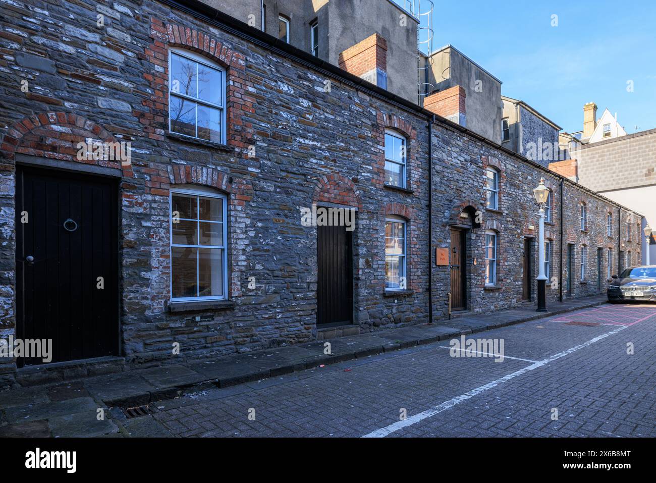 A row of restored terraced houses dating from 1830 in Jones Court off ...