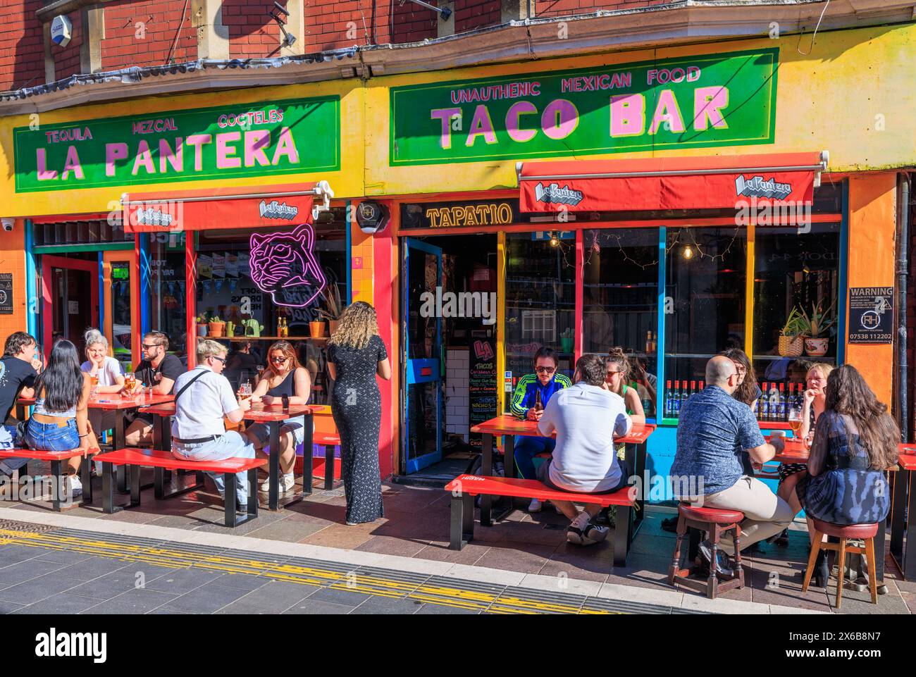 La Pantera Mexican taco Bar in Cardiff city center, Wales Stock Photo ...