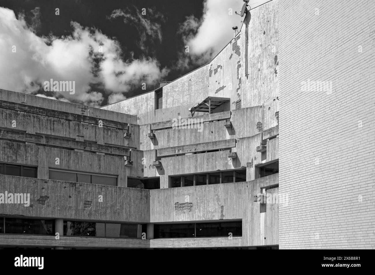 Modern concrete terrace architecture Stock Photo - Alamy