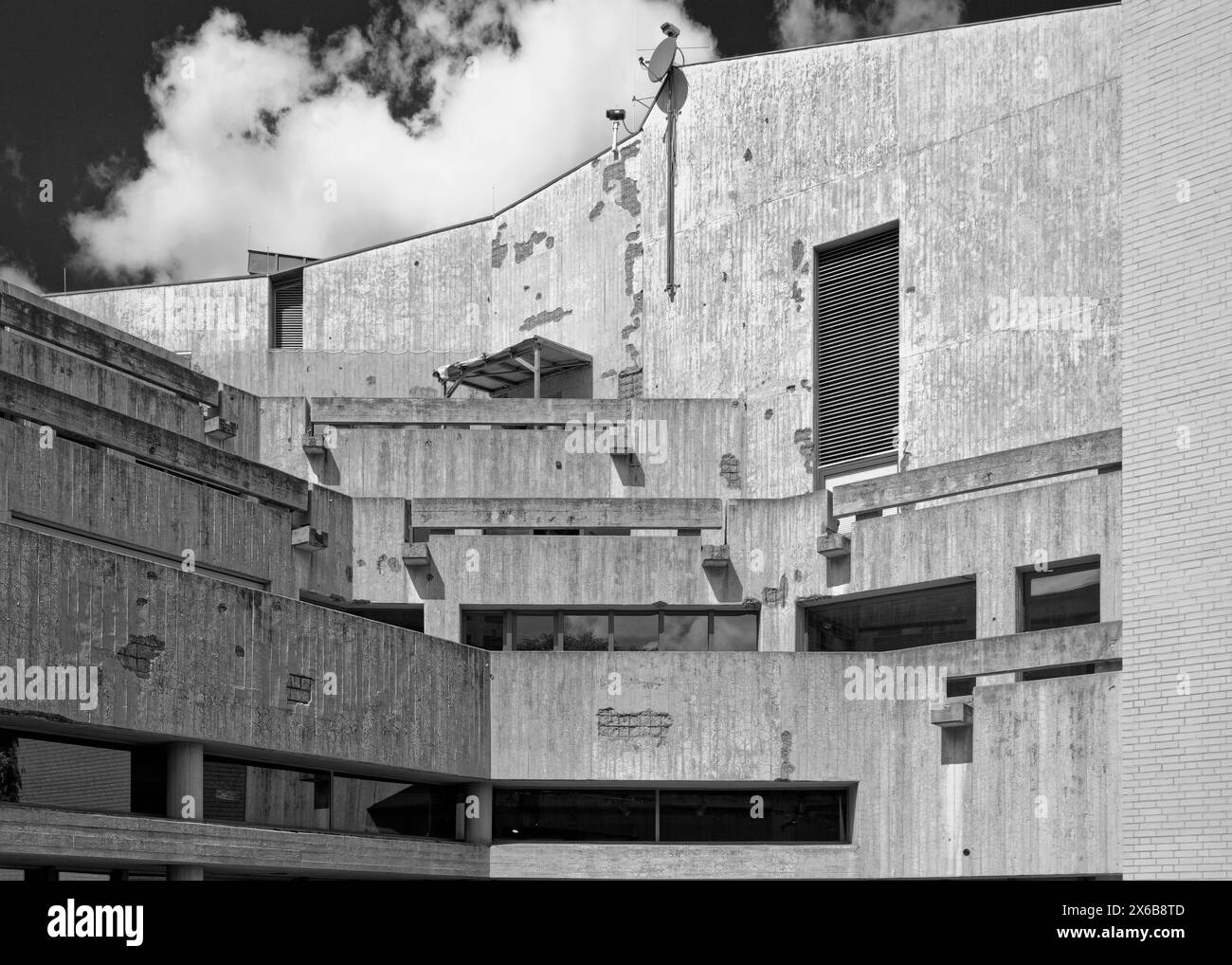 Modern concrete terrace architecture Stock Photo - Alamy