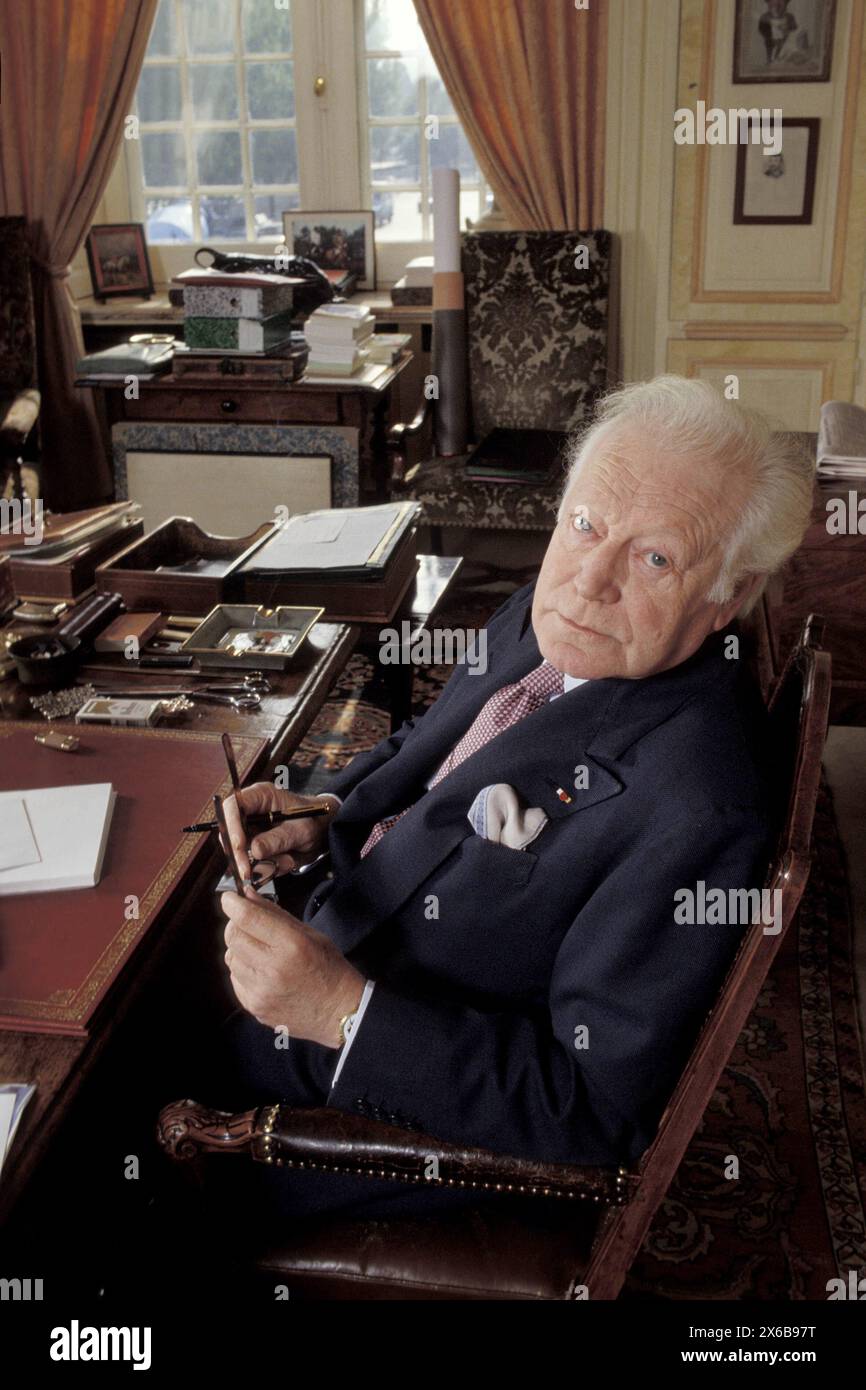 Maurice DRUON - Date : 19940501 ©John Foley/Opale.photo Stock Photo - Alamy