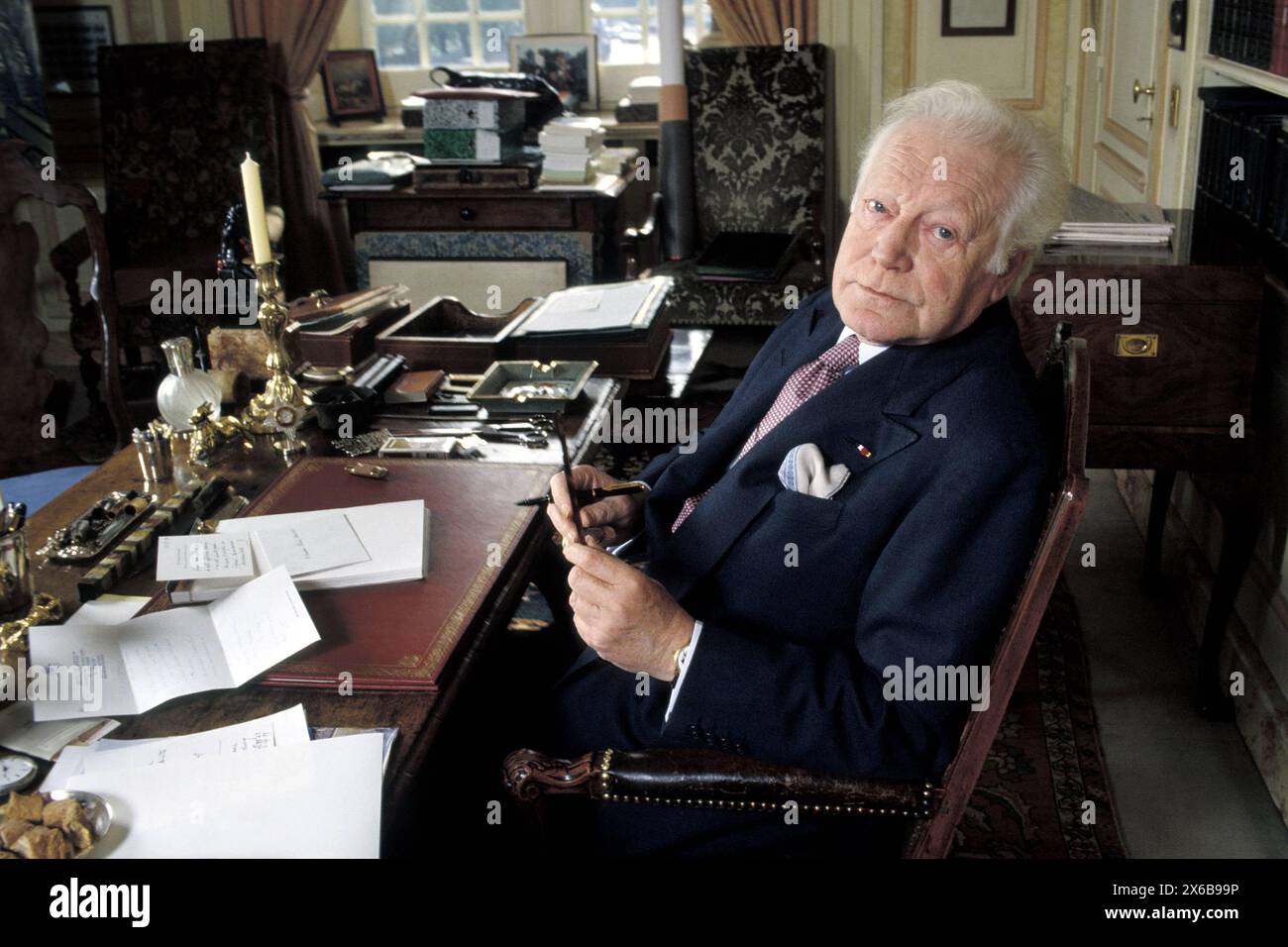 Maurice DRUON - Date : 19940501 ©John Foley/Opale.photo Stock Photo - Alamy